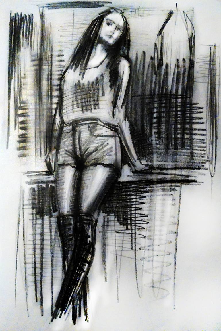 girl 1242 Drawing by sandra Powers | Saatchi Art