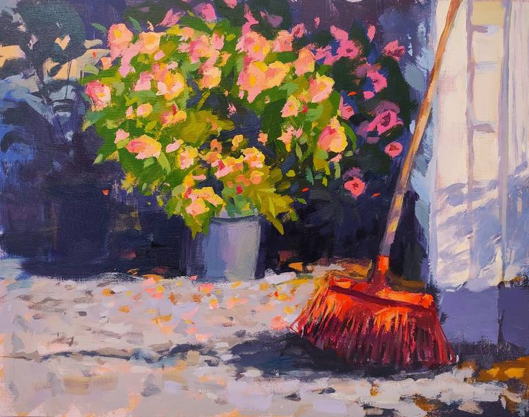 Red Rake Painting by Kristina Sellers | Saatchi Art