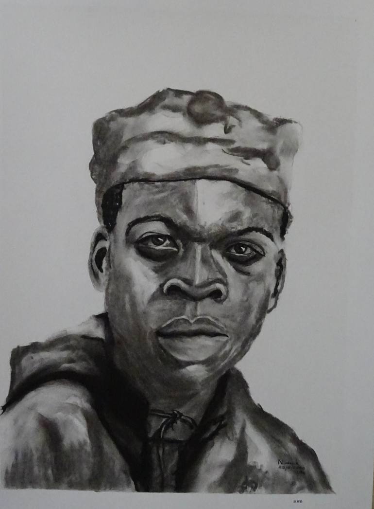 Portrait of South African Male Drawing by Michael Nurick | Saatchi Art