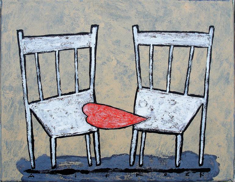 love on chairs Painting by Mitko Zhelezarov | Saatchi Art