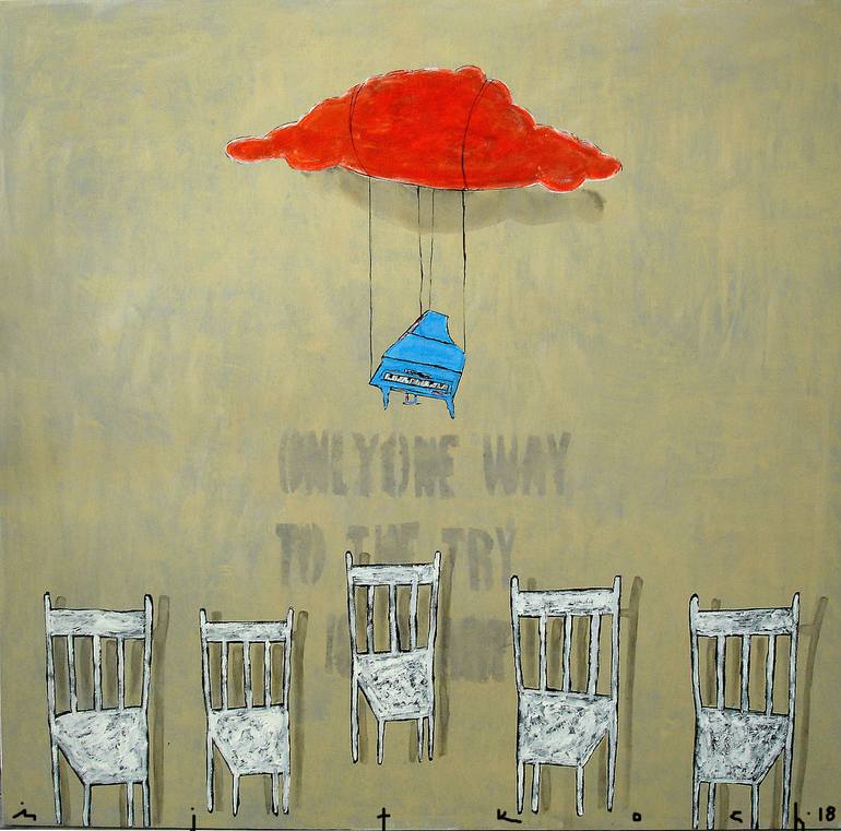 Love blue concert Painting by Mitko Zhelezarov | Saatchi Art