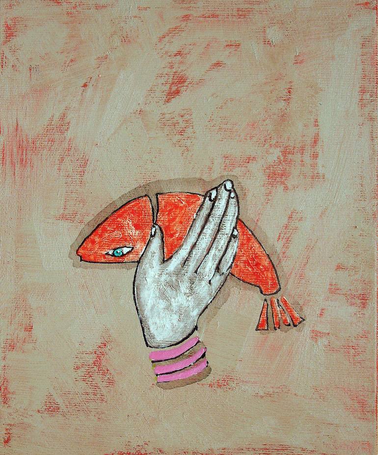 Love red fish Painting by Mitko Zhelezarov | Saatchi Art