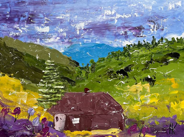 Carpathians mountains original oil painting Painting by Halyna ...