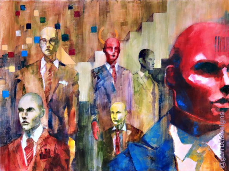 Men At Work Painting by Garrott Designs | Saatchi Art