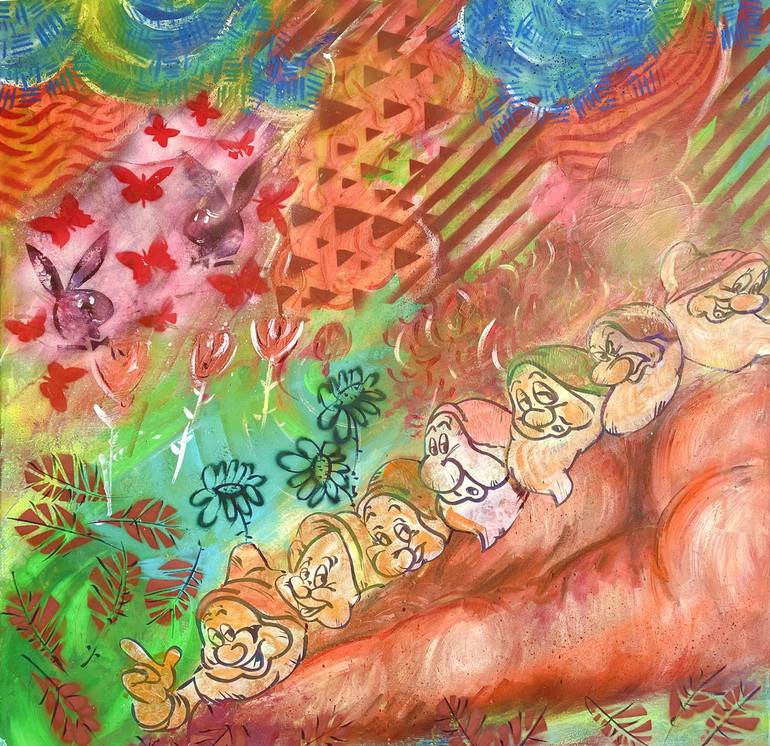 Snow white and seven...... Painting by Jiri Bures | Saatchi Art