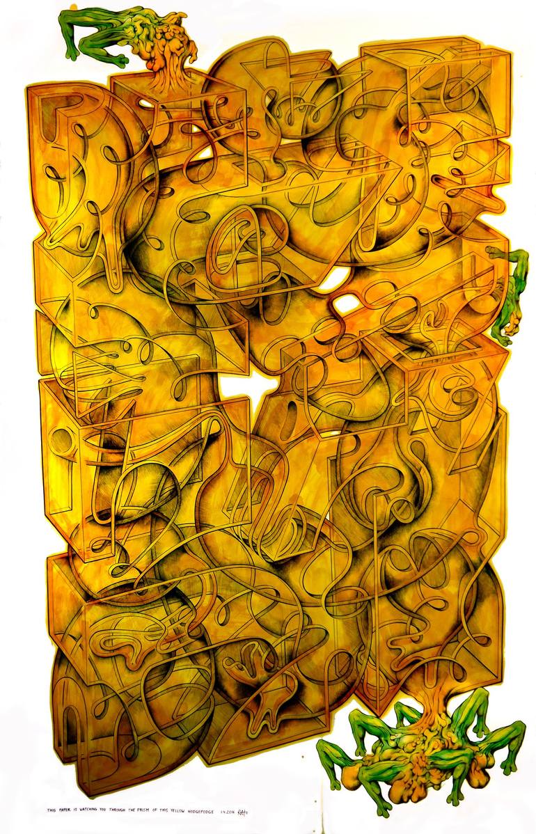 This paper is watching you... Drawing by Luke Ratz | Saatchi Art