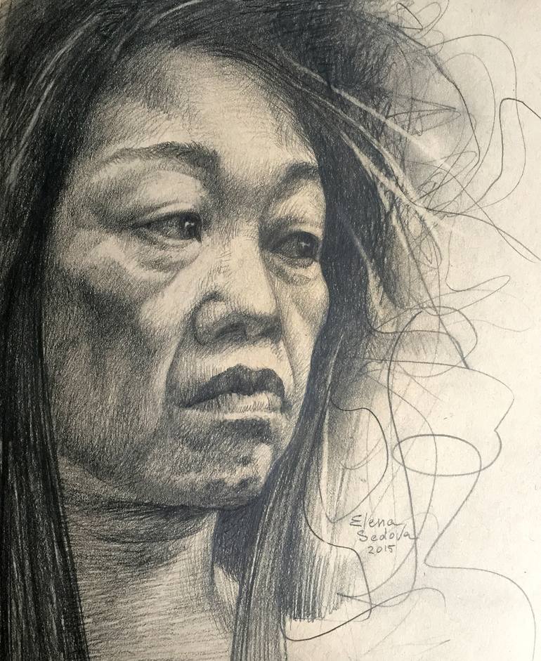 Unknown Woman from New York Drawing by Elena Sedova | Saatchi Art