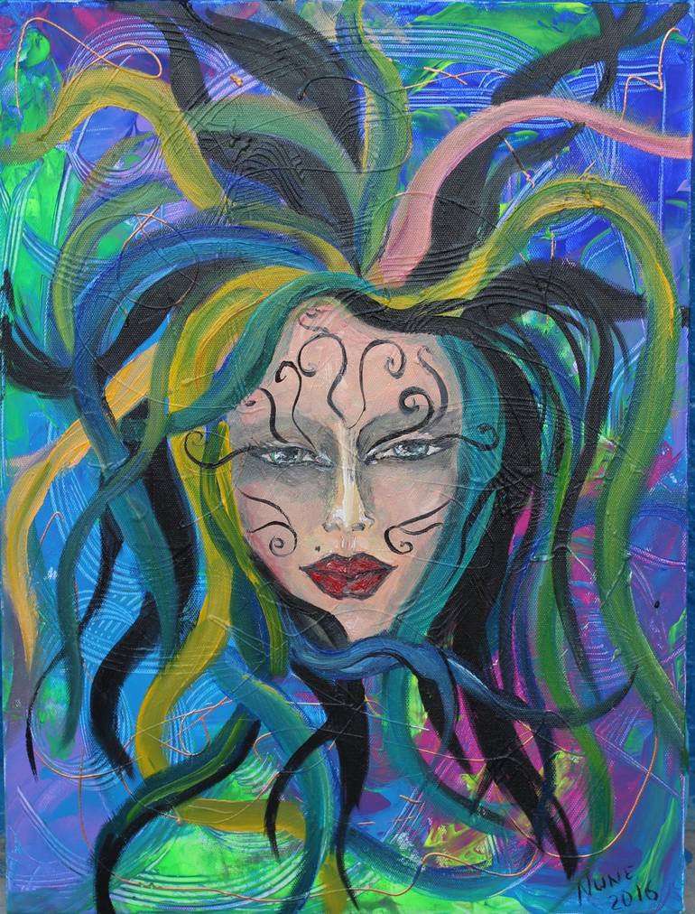 Gothic woman's portrait Painting by Nune Hovhannisyan | Saatchi Art