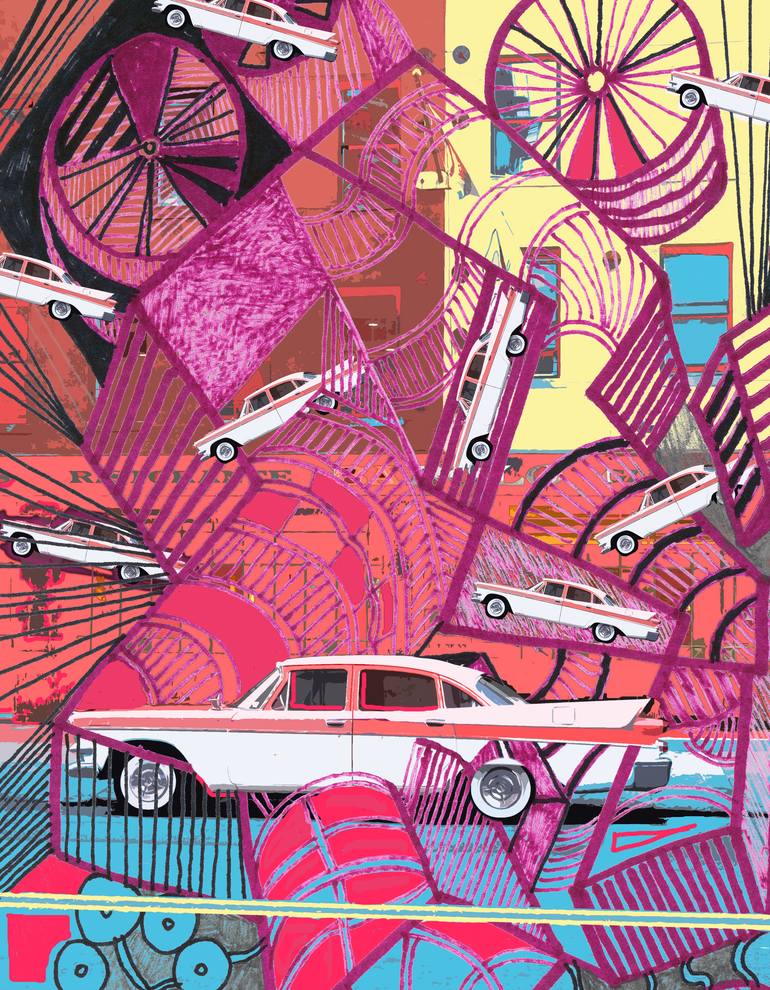 Dodge Coronet Montage Mixed Media by Stephen Ladner | Saatchi Art