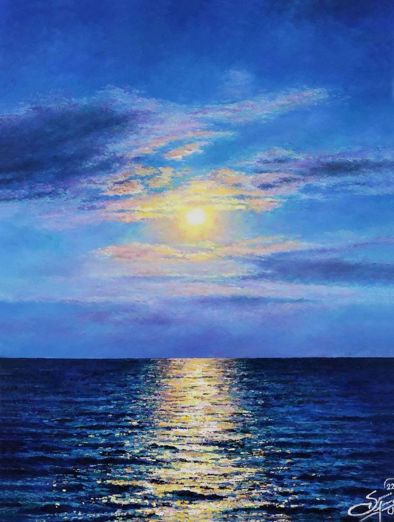 Blue Moon Painting by Spencer Yancey | Saatchi Art