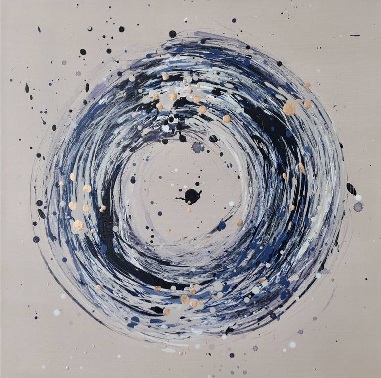 Blue & Copper Vortex Painting by Caroline Banks | Saatchi Art
