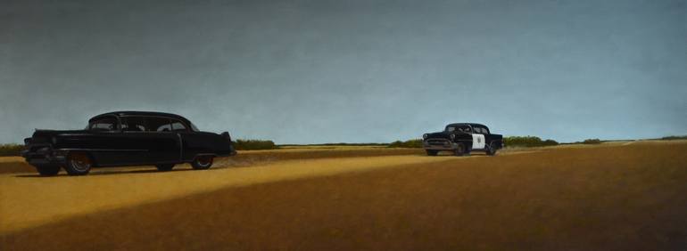 Limousine chase Painting by Ted Walsh | Saatchi Art