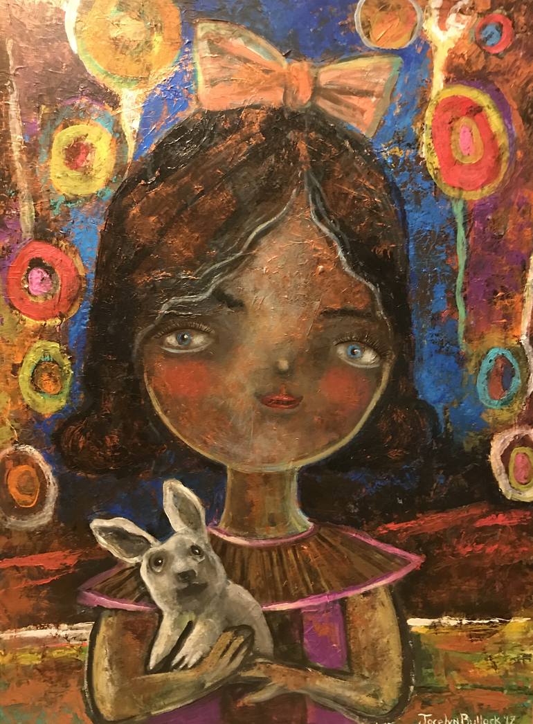 Girl with Dog 2 Painting by Jocelyn Bullock | Saatchi Art