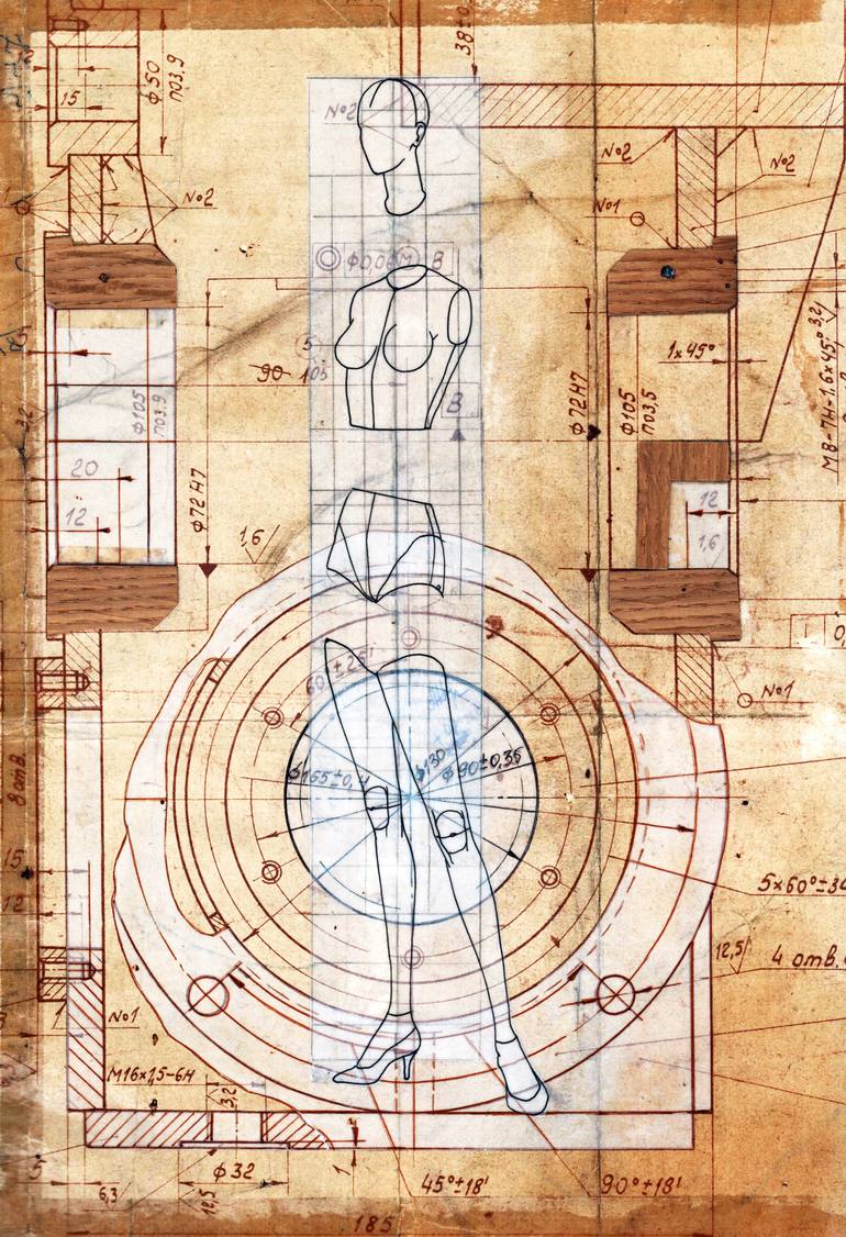 Body Mechanics. Draft 3 Drawing by Katia Kashpor | Saatchi Art
