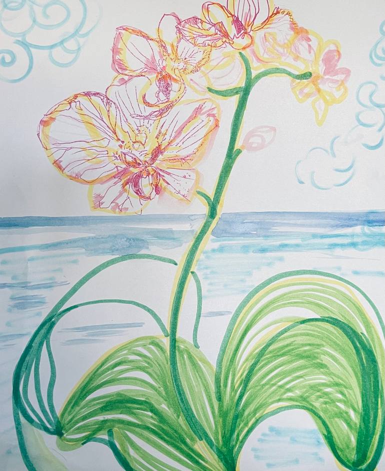 Orchid Sails Painting by Lucille Whitaker | Saatchi Art
