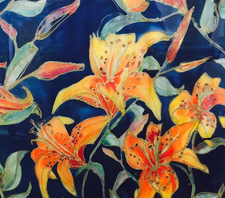 Tiger Lilies Painting by Lucille Whitaker | Saatchi Art