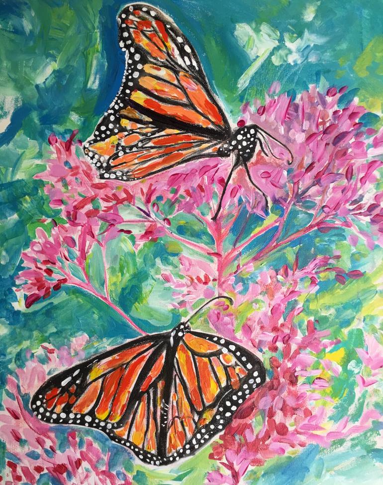 Monarch Butterflies Painting by Lucille Whitaker | Saatchi Art