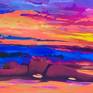 Sunset Oneness Painting by Lucille Whitaker | Saatchi Art