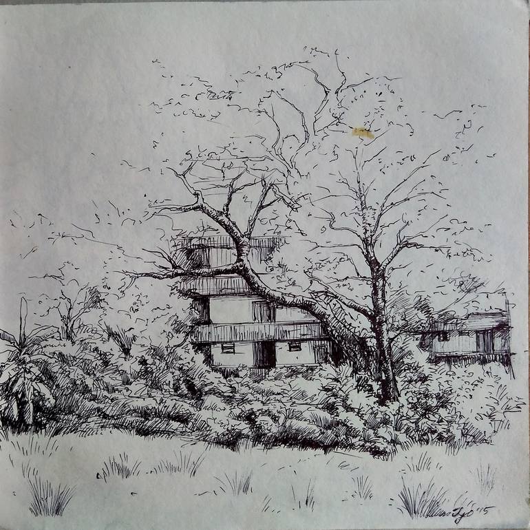 Abandoned Home Drawing by Jyotish Halder | Saatchi Art