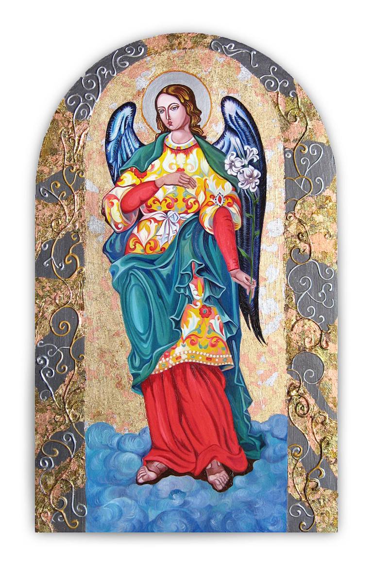 Icon of St. Gabriel Painting by Helen Art | Saatchi Art