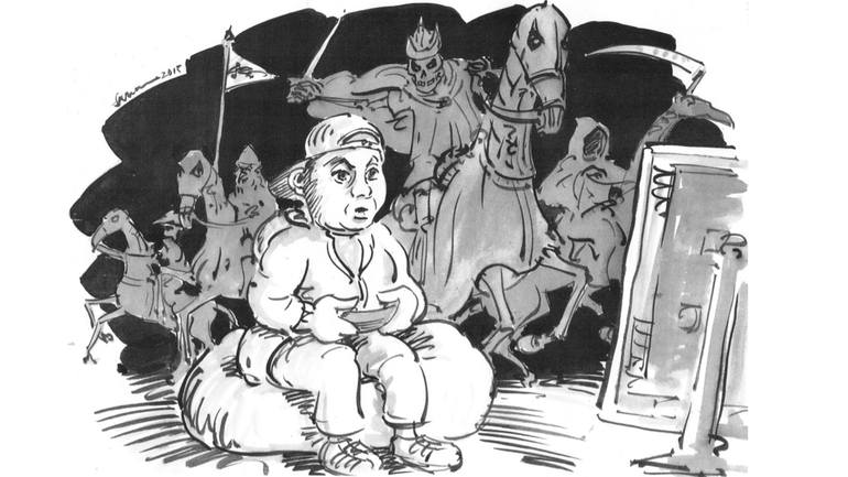 Lawrence Mathias work title: Four Horsemen, Series One and Only Drawing ...