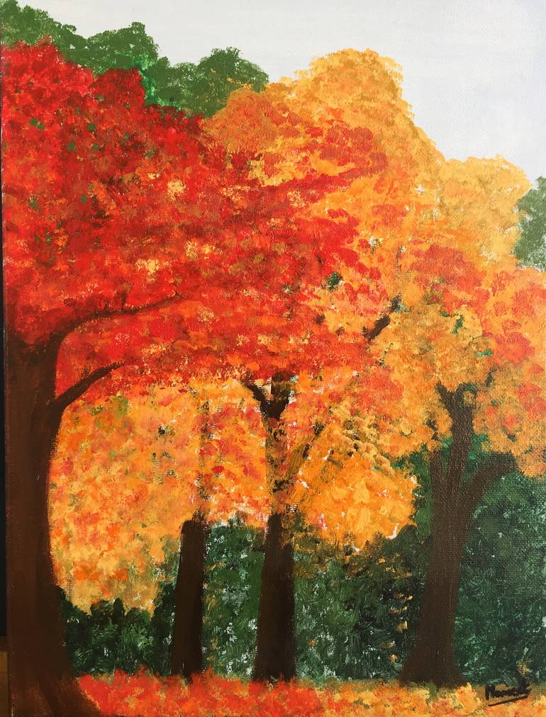 Fall colors Painting by Maneet Kaur | Saatchi Art