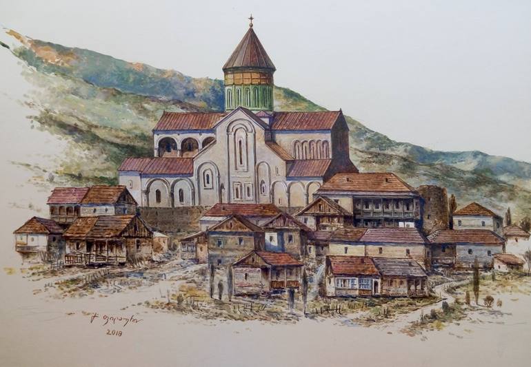 Mtskheta Drawing by Gela Philauri | Saatchi Art