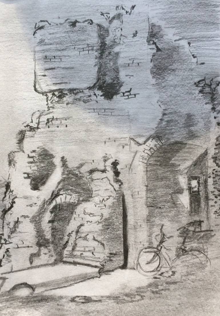 Ruin Drawing by Marielle Van Woudenberg | Saatchi Art