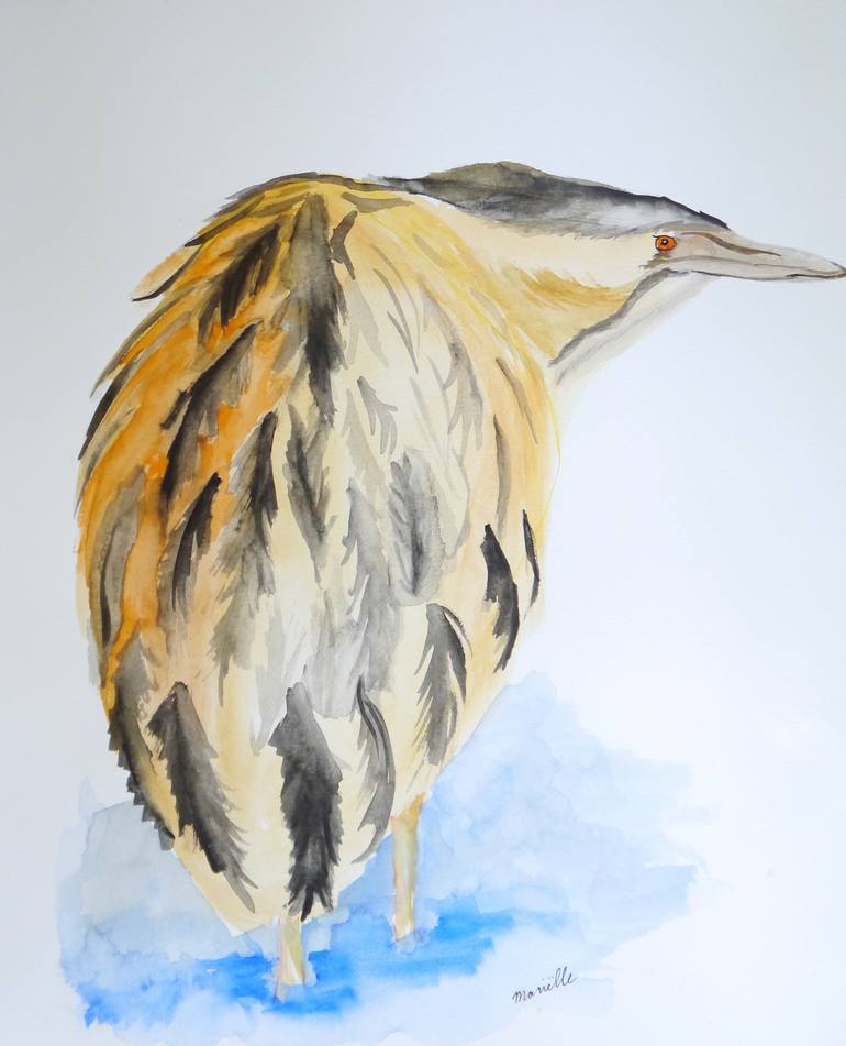 Bittern Painting by Marielle Van Woudenberg | Saatchi Art