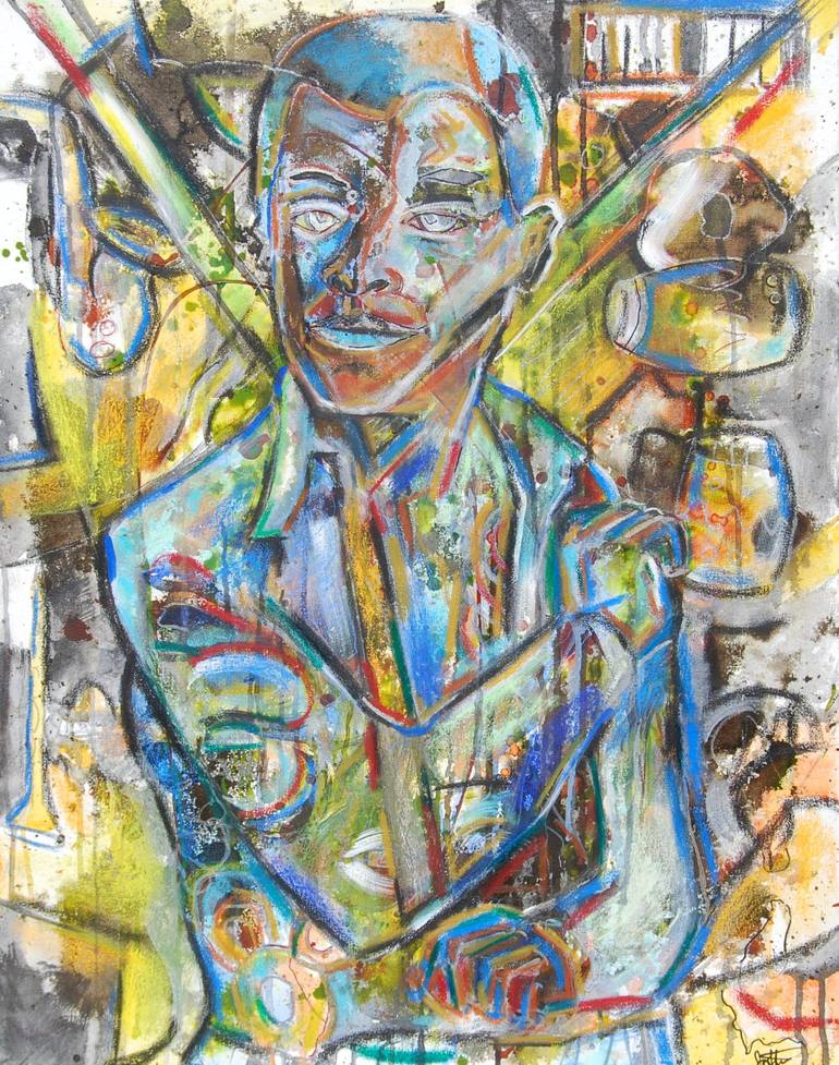Portait of Fela Kuti Painting by Jason Stallings | Saatchi Art