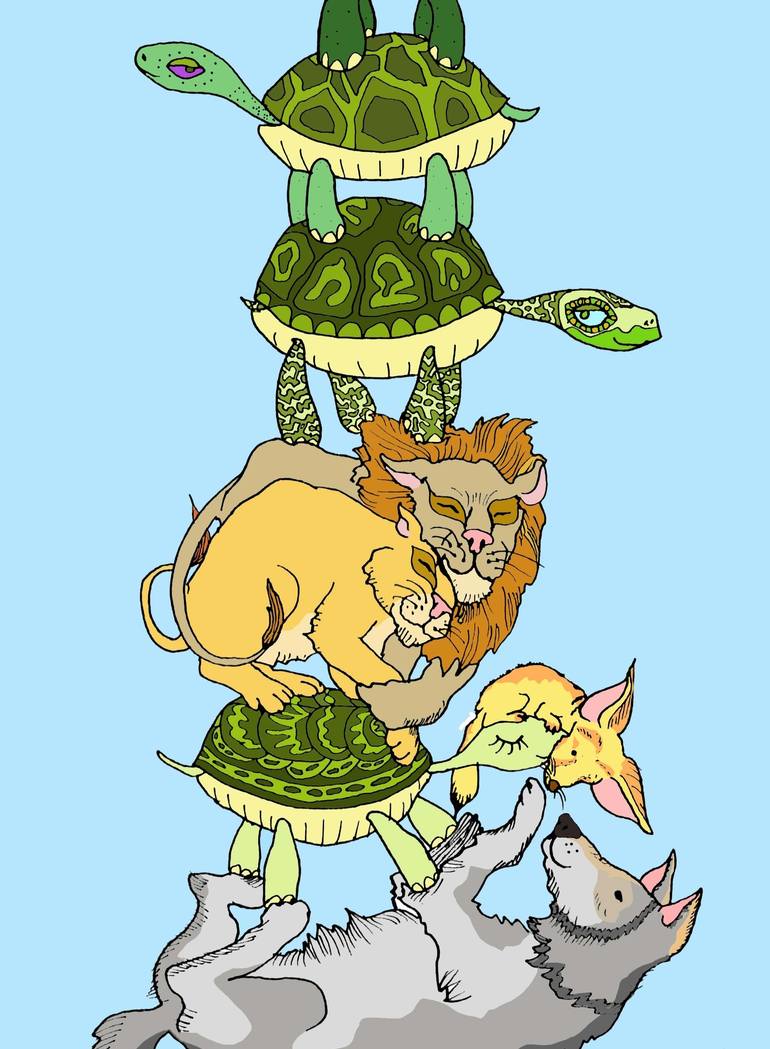 Turtles all the Way II Drawing by Derya Kadipasaoglu | Saatchi Art