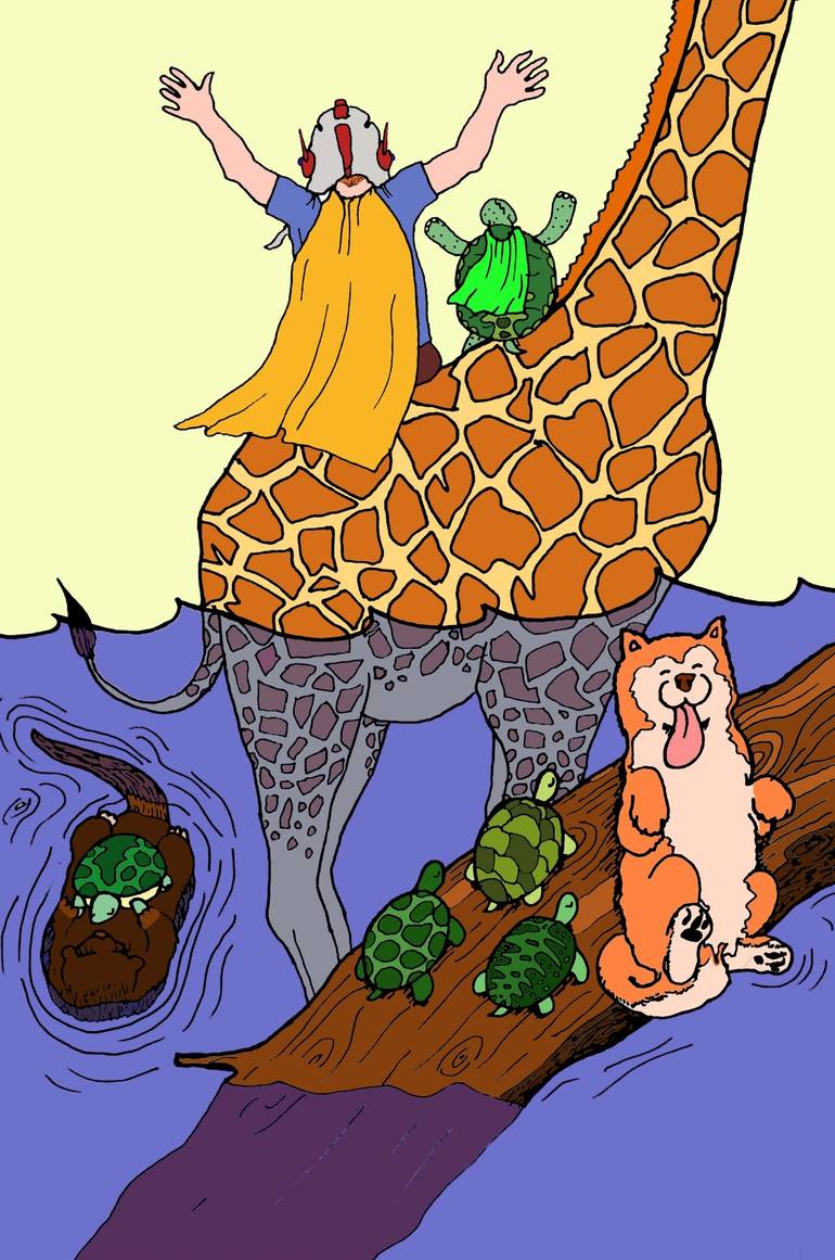 Turtles all the way V Drawing by Derya Kadipasaoglu | Saatchi Art