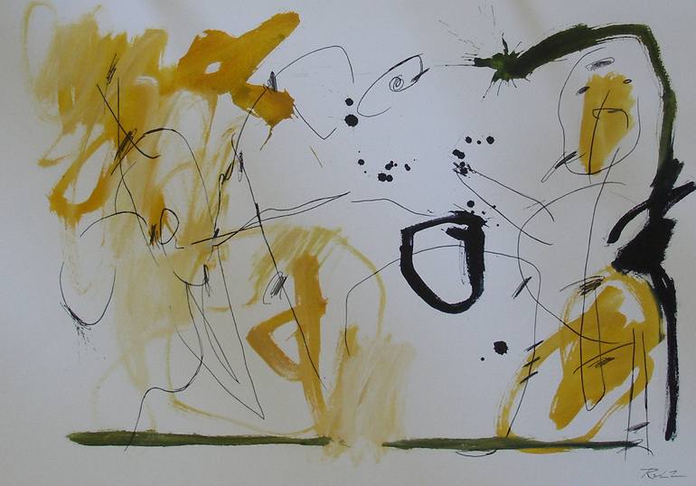 The couple grab stars(P160719001) Drawing by John Rula | Saatchi Art