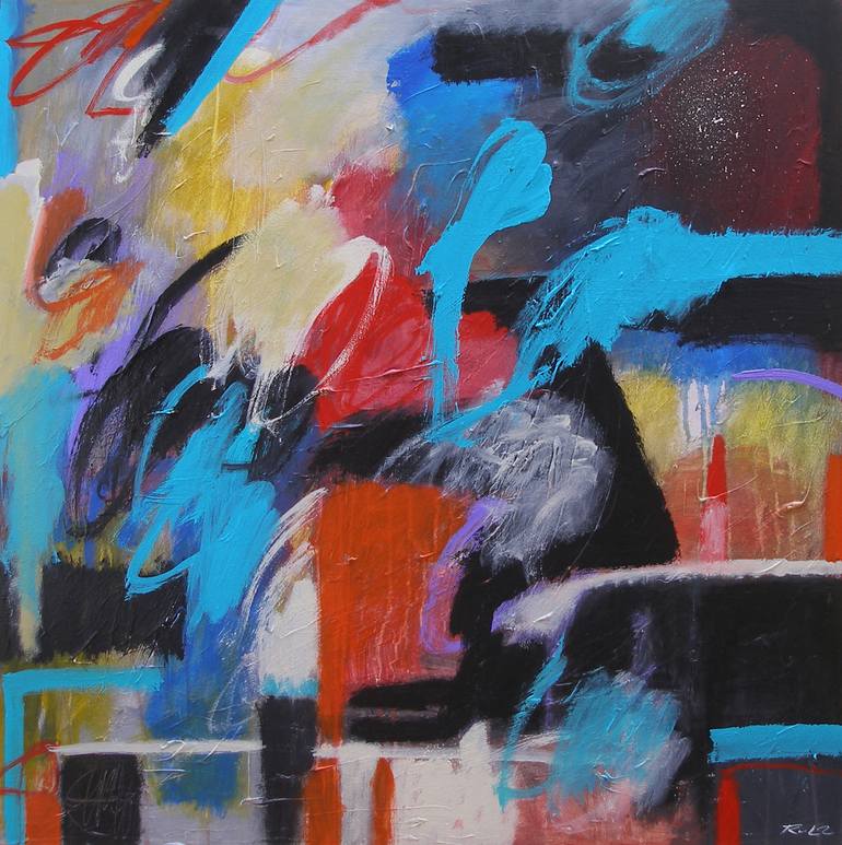 Softly softly treads the ...(P160710017) Painting by John Rula ...