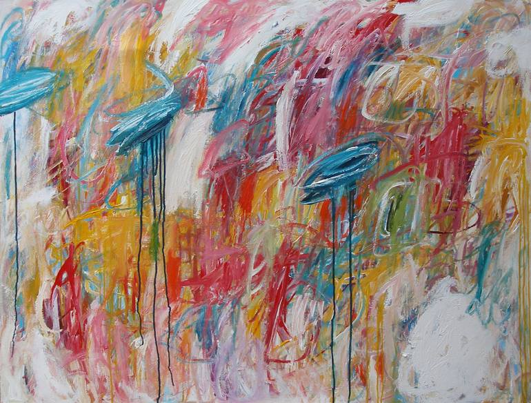 The Moving Blue (P171105002) Painting by John Rula | Saatchi Art