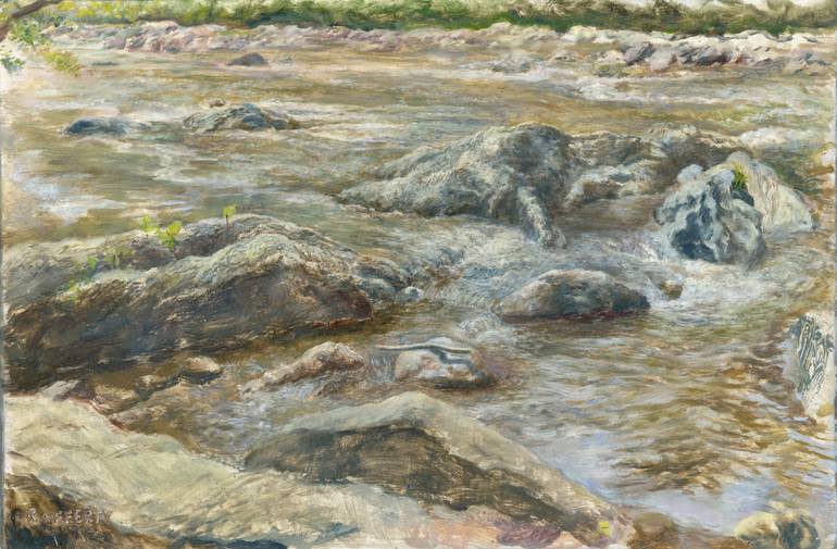 French Broad - Scene from The Ledges Painting by Jason Rafferty ...