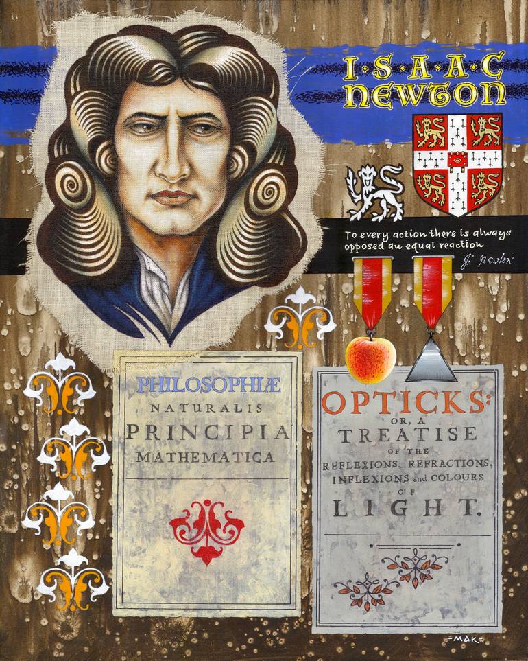 ISAAC NEWTON Painting by Alexander Mak | Saatchi Art