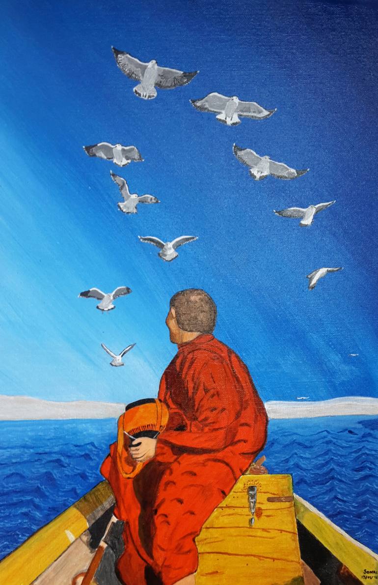 The Monk Painting by Sonal Poghat | Saatchi Art