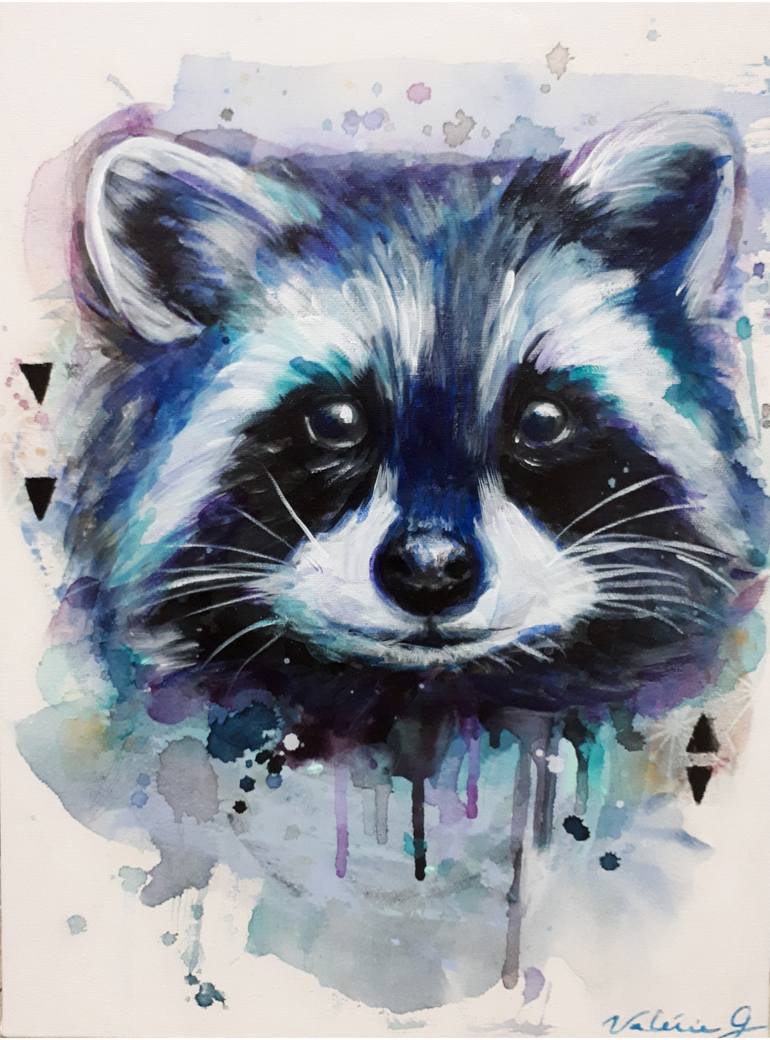 Raccoon Abstract Art