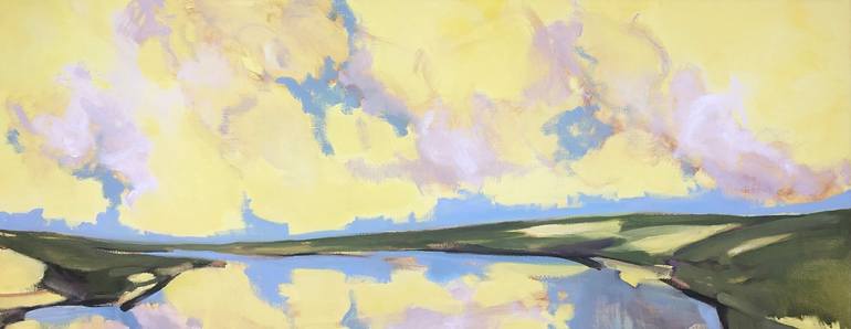 Yellow sky Painting by Stella Burggraaf | Saatchi Art