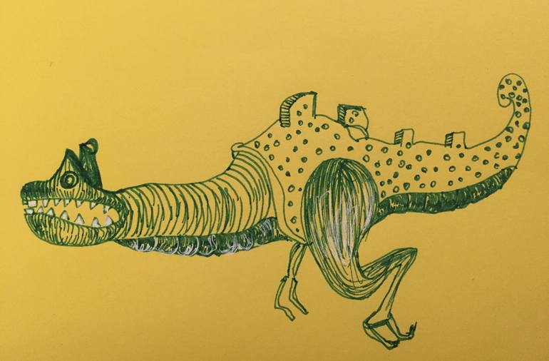 Dragon Drawing by Andrea Domokos | Saatchi Art