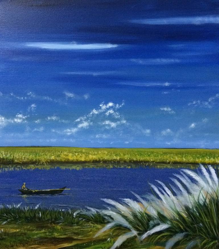 Autumn in Bengal Painting by Amjad Akash | Saatchi Art