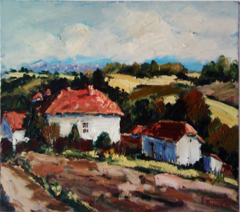 A village in Serbia Painting by Dragana Markovic | Saatchi Art