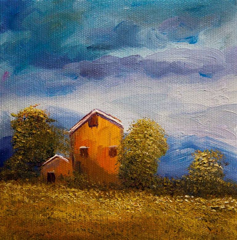 Evening landscape Painting by Michał Stetkiewicz | Saatchi Art
