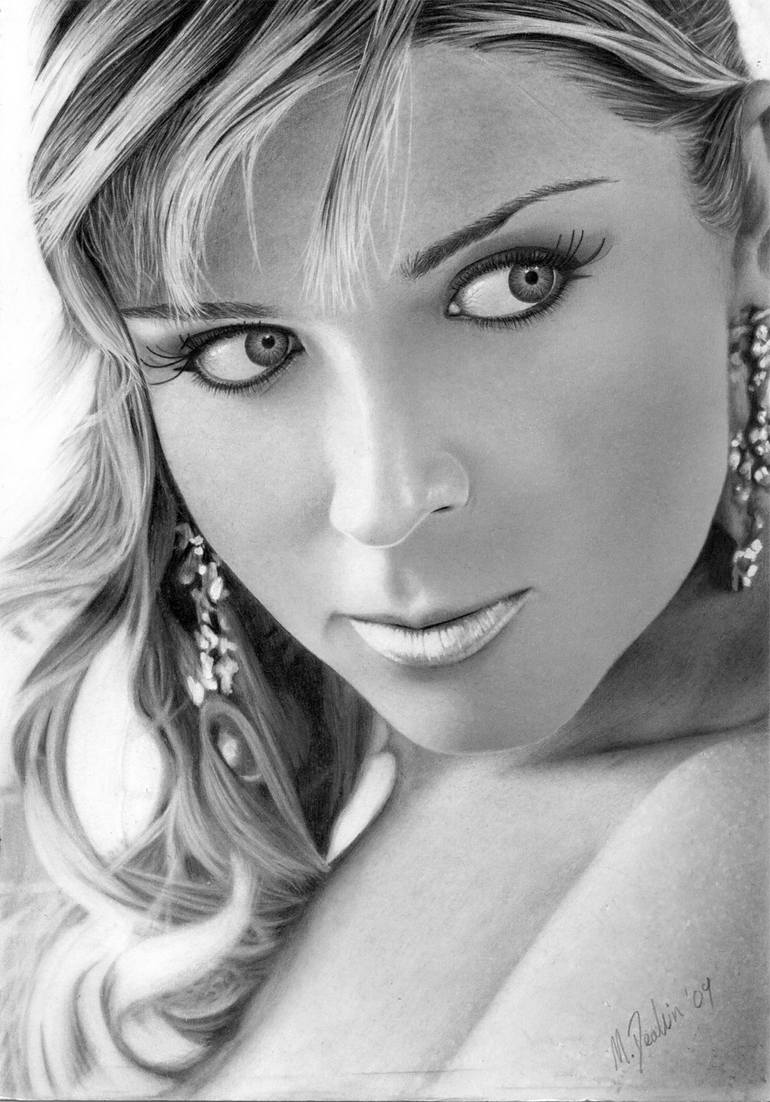 A Woman's Look Drawing by Matthew Deakin | Saatchi Art