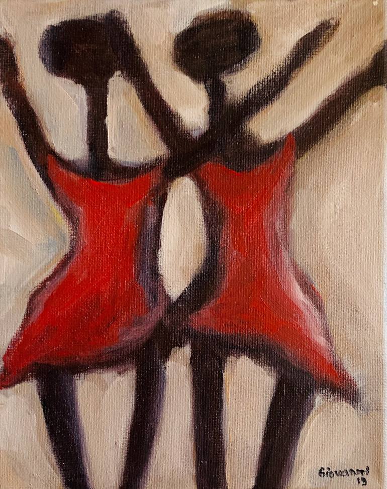 Sisters (Two women) Painting by Giovanni Antunez | Saatchi Art