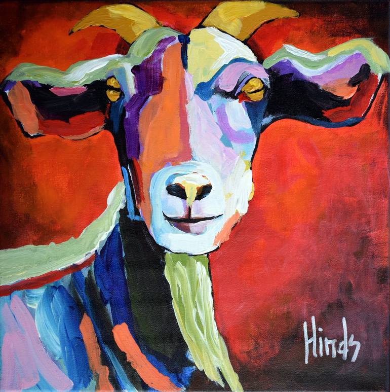 Portrait of a Goat Painting by David Hinds | Saatchi Art