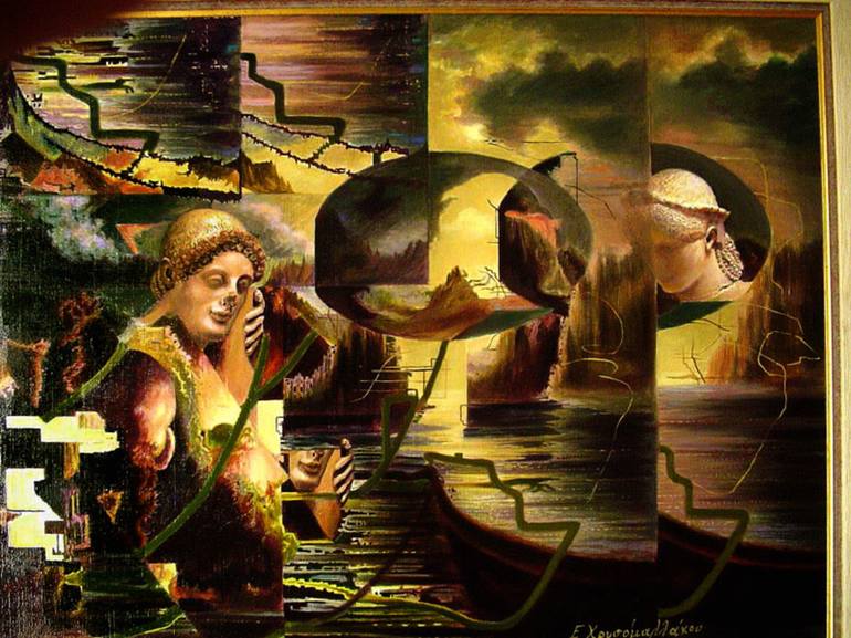 Theseus and Antiope. Painting by Eleni Chryssomalakou | Saatchi Art