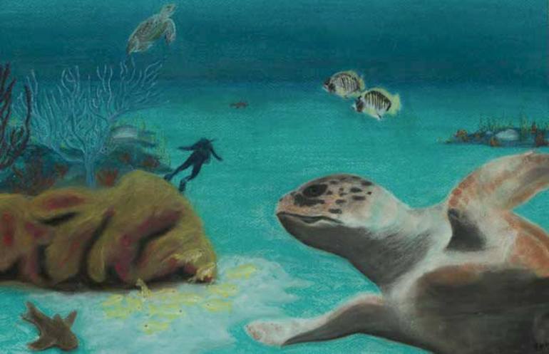 Diver. Painting by Shane Lamb | Saatchi Art