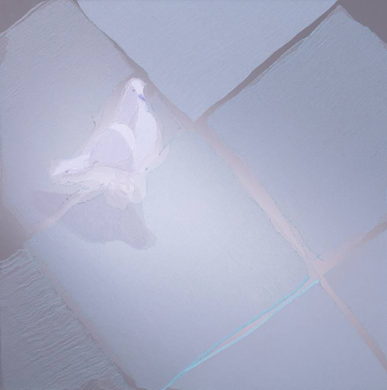 White Pigeon Collage by Malgorzata Jablonska | Saatchi Art